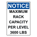 Industrial Notices - Maximum Load Capacity Signs and Labels