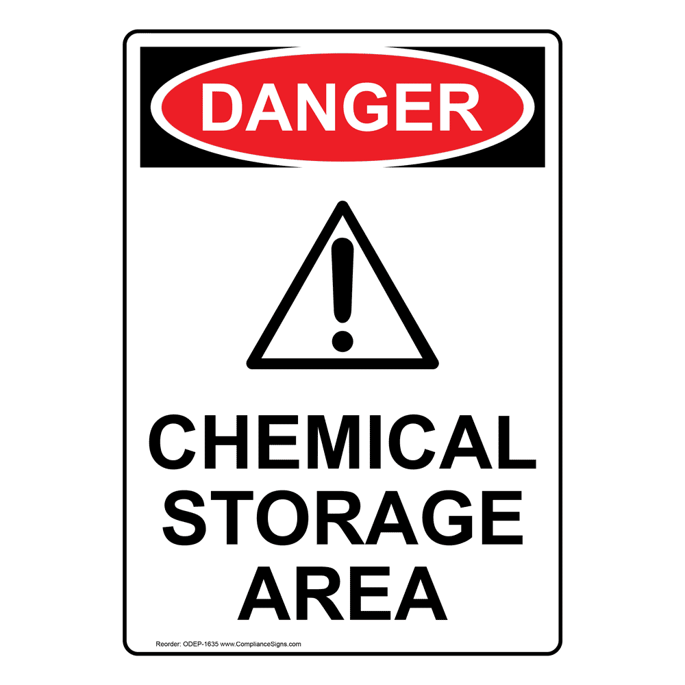 OSHA DANGER Chemical Storage Area Bilingual Sign ODB-1635 Chemical