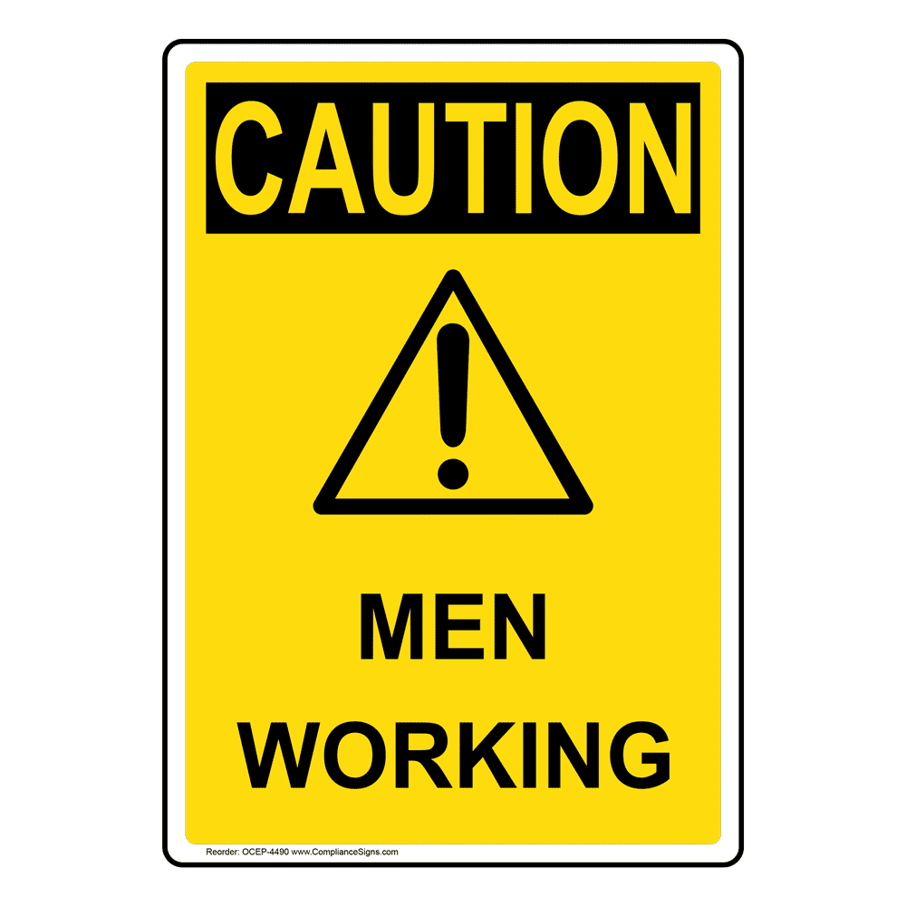 Portrait OSHA Men Working Sign With Symbol OCEP-4490