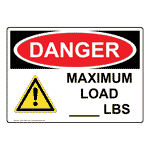 Industrial Notices - Maximum Load Capacity Signs and Labels