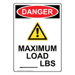 Industrial Notices - Maximum Load Capacity Signs and Labels