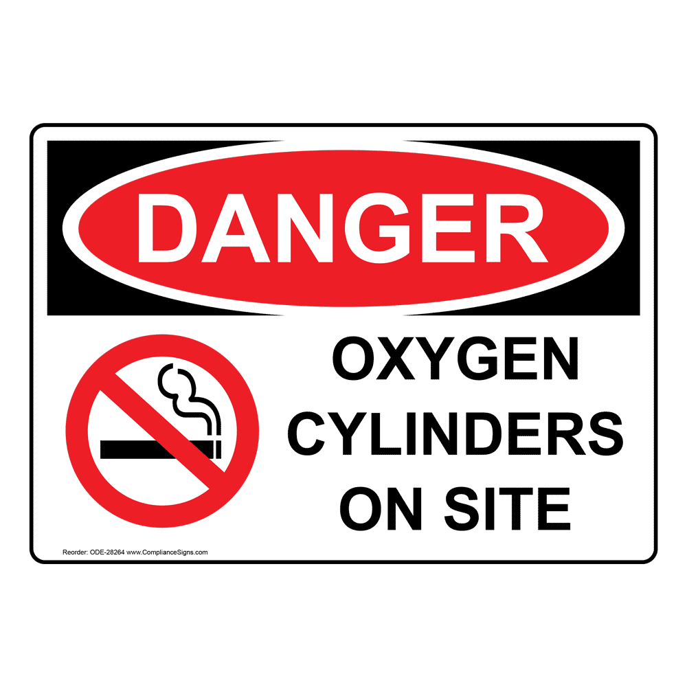 OSHA Oxygen Cylinders On Site Sign With Symbol ODE-28264