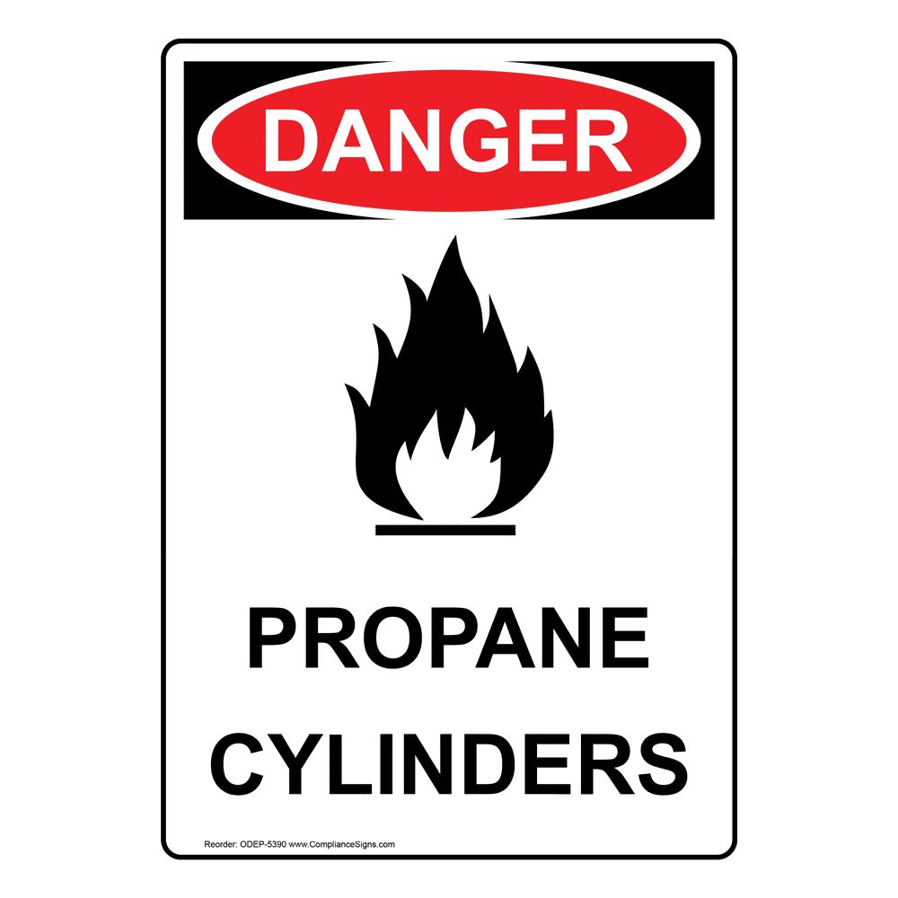 OSHA DANGER Propane Cylinders With Symbol Sign ODB-5390 Cylinders