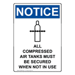 Compressed Air Labels Safety Signs from ComplianceSigns.com