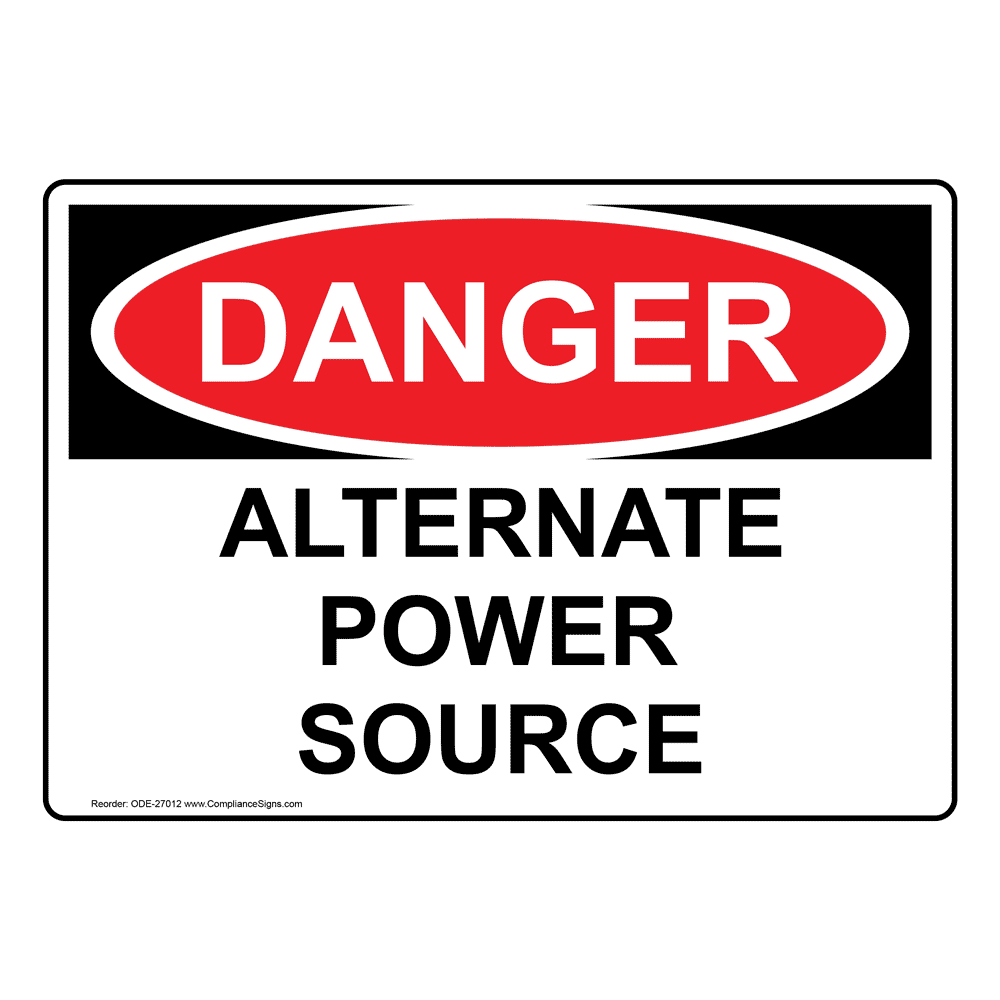 OSHA Alternate Power Source Sign ODE-27012