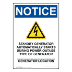Generator Room Sign Safety Signs from ComplianceSigns.com