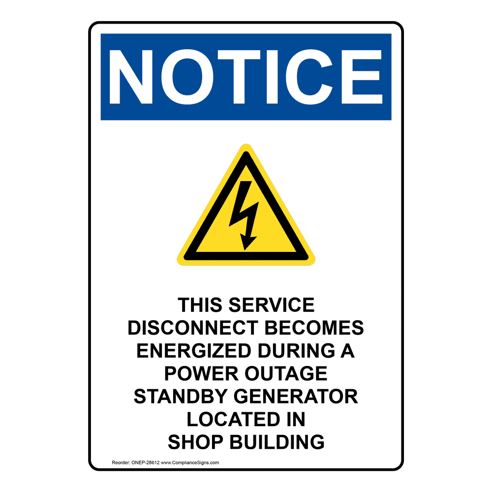 Portrait OSHA This Service Disconnect Sign With Symbol ONEP-28612