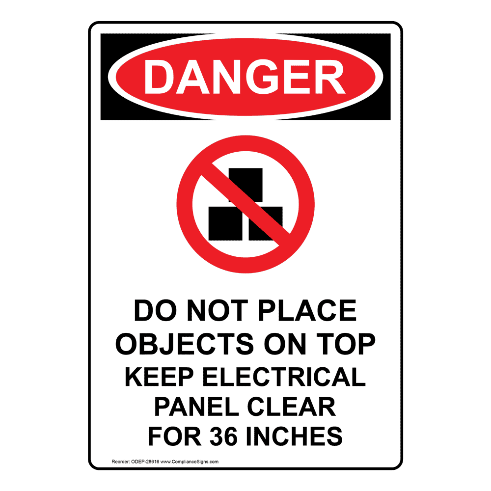 Portrait OSHA Do Not Place Objects Sign With Symbol ODEP-28616