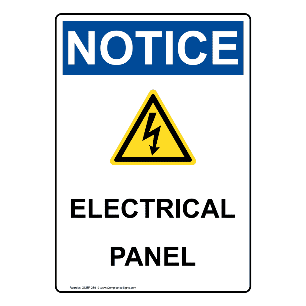 Portrait OSHA Electrical Panel Sign With Symbol ONEP-28619