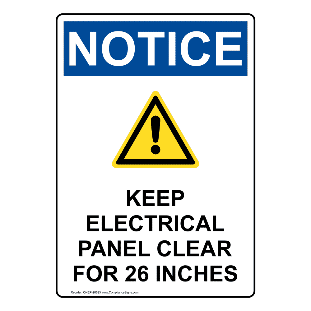 Portrait OSHA Keep Electrical Panel Sign With Symbol ONEP-28625