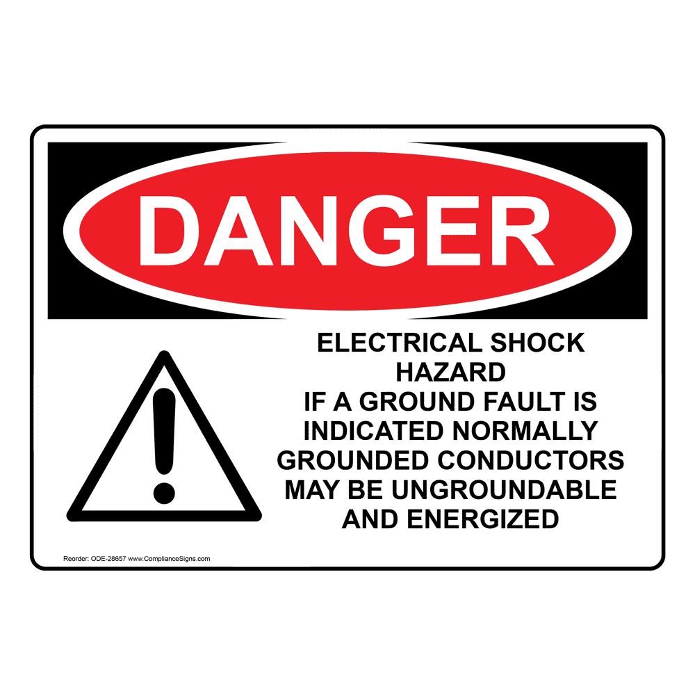 OSHA Electric Shock Hazard Equipment Sign With Symbol ODE-30266
