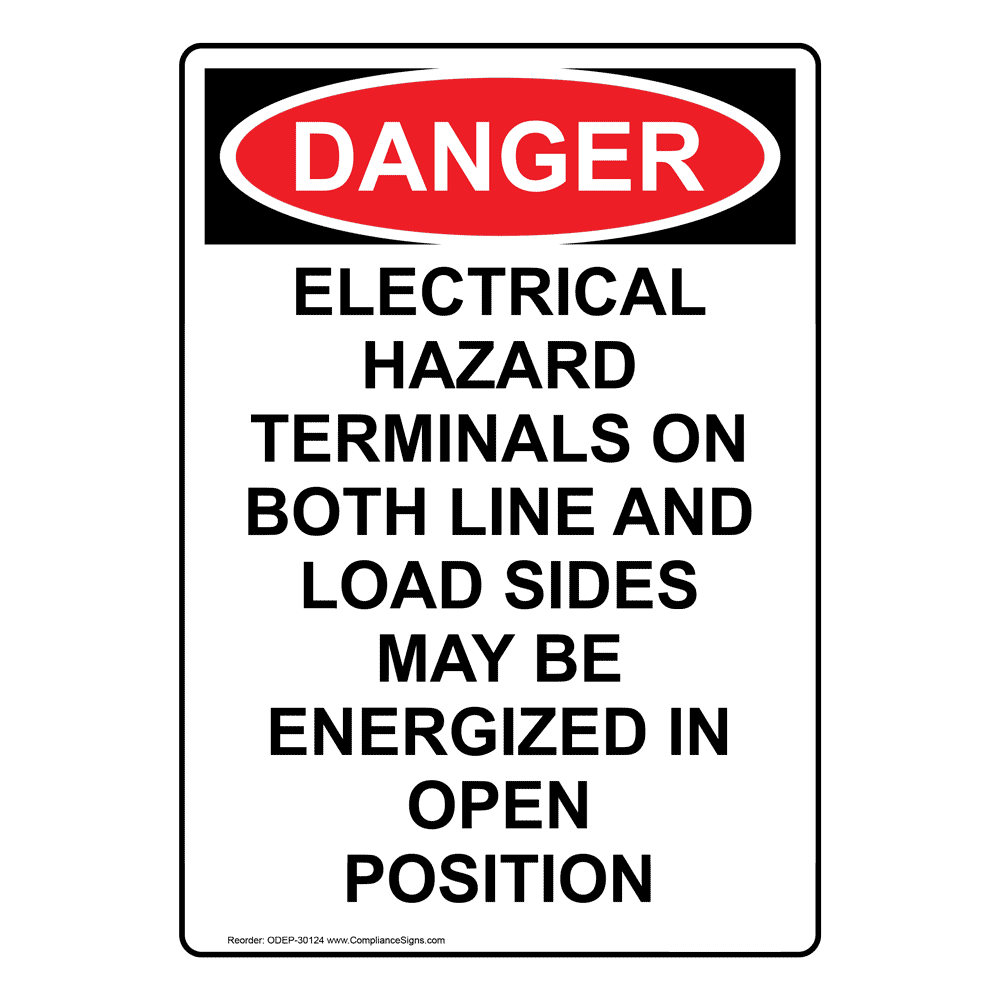 Portrait OSHA Electrical Hazard Sign With Symbol ODEP-28638
