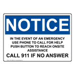 Fire/Emergency - Emergency Contact Signs and Labels