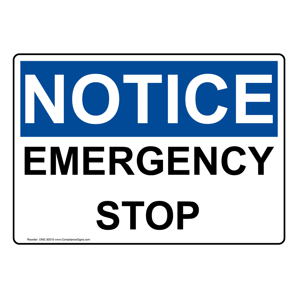 OSHA Emergency Stop Sign ONE-30010