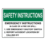 Fire/Emergency - Emergency Contact Signs and Labels