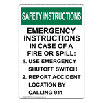 Fire/Emergency - Emergency Contact Signs and Labels