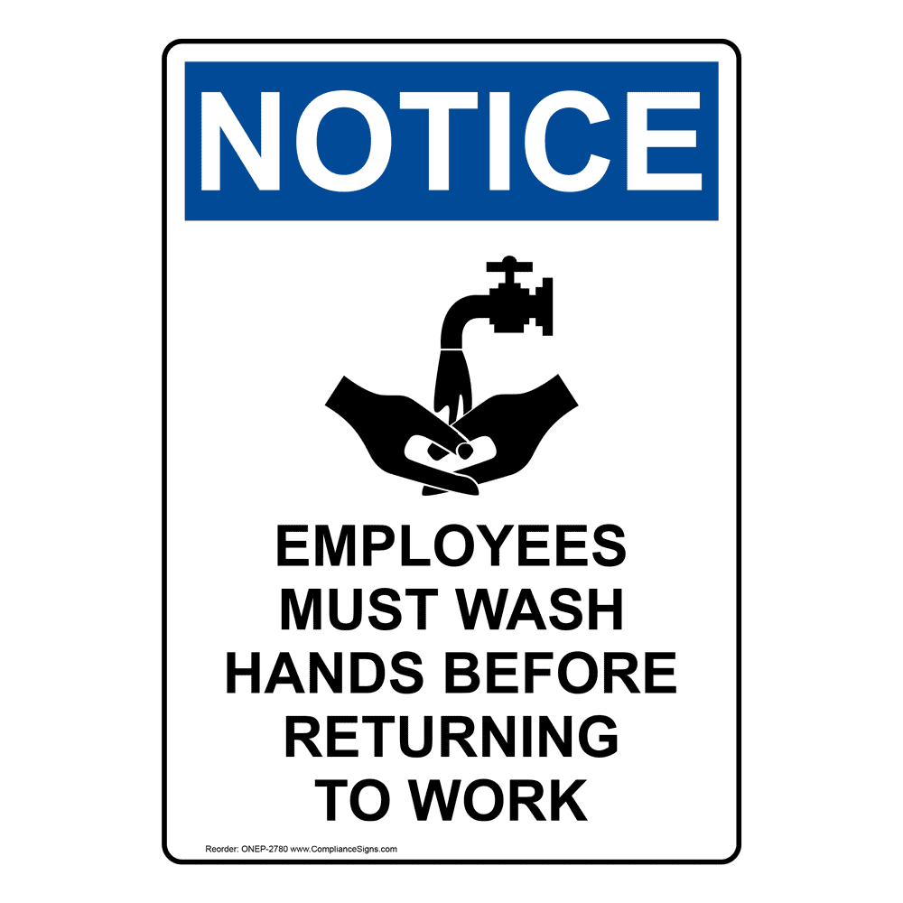 OSHA NOTICE Employees Must Wash Hands Bilingual Sign ONB-2780