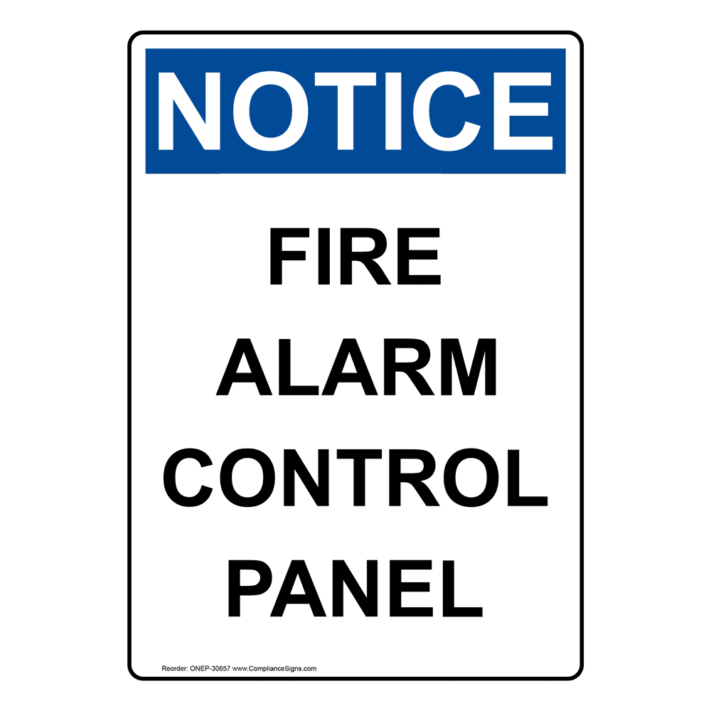 Portrait OSHA Fire Alarm Control Panel Sign ONEP-30657