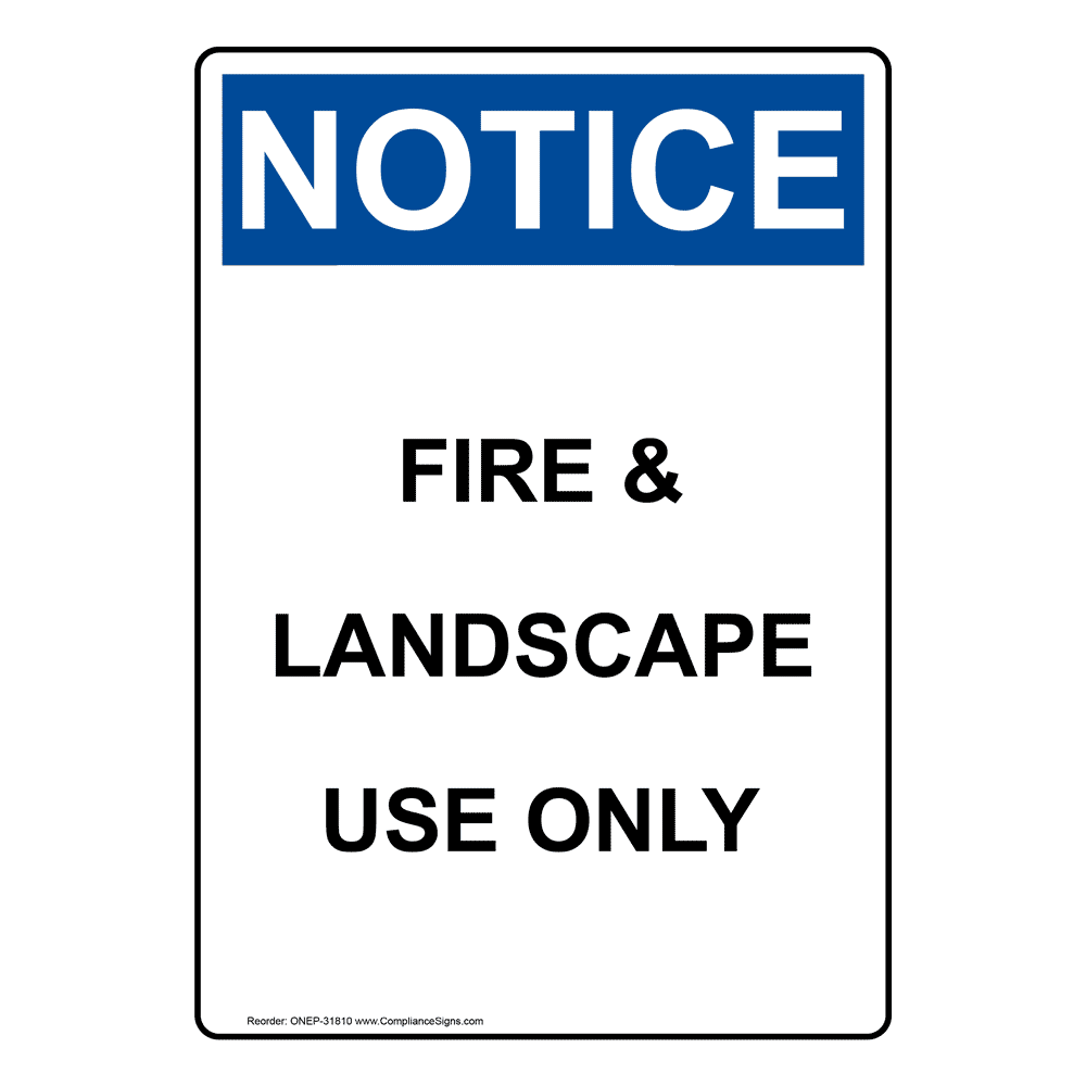 Portrait OSHA Fire Wall Sign With Symbol ONEP-3055