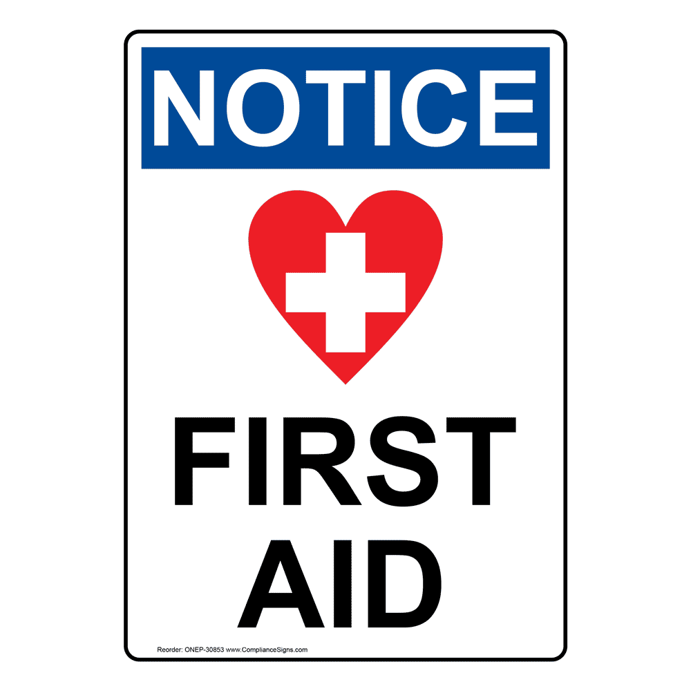 Portrait OSHA First Aid Sign With Symbol ONEP-30853