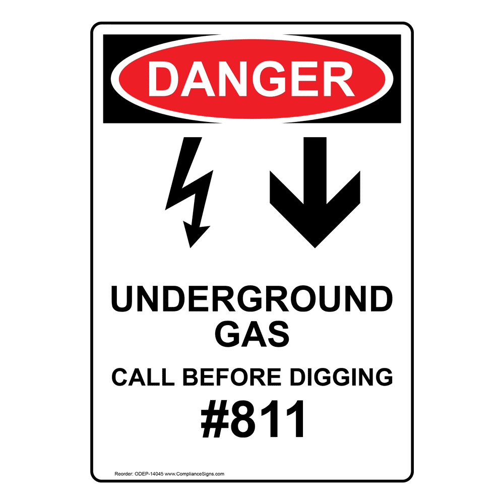 Portrait OSHA Underground Gas Call Sign With Symbol ODEP-14045