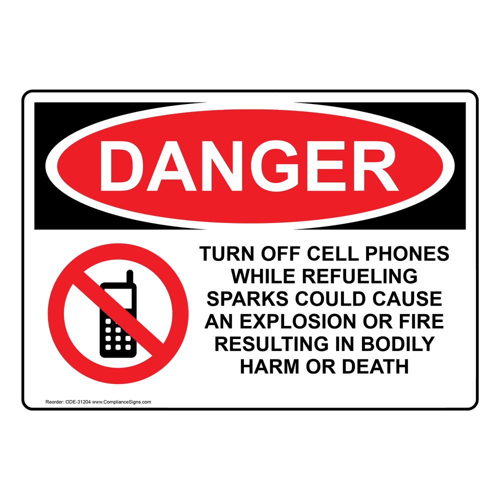 OSHA Turn Off Cell Phones Sign With Symbol ODE-31204