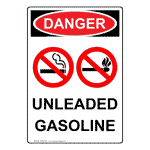 Chemical - Unleaded Gasoline SDS Signs and Labels