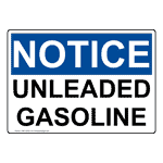 Chemical - Unleaded Gasoline SDS Signs and Labels