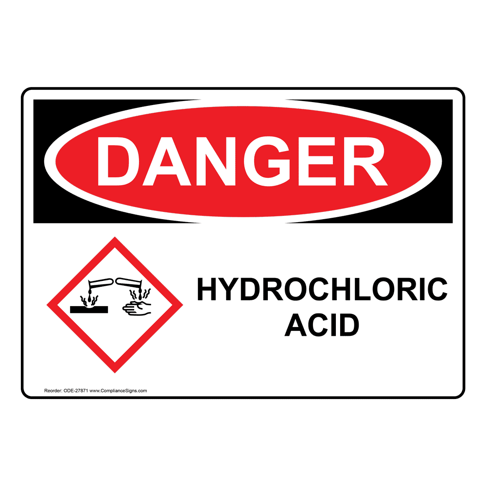 Hydrochloric Acid Sign ODE-27871 Hazmat Acid