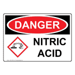 Chemical - Nitric Acid SDS Signs and Labels