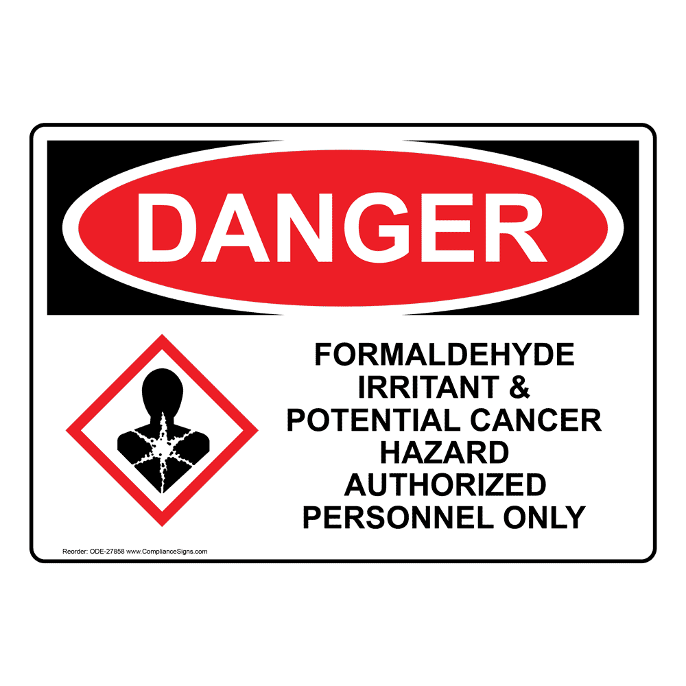 Formaldehyde Irritant And Cancer Hazard Sign ODE-27858 Hazmat Cancer