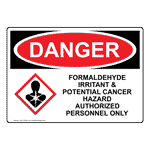 Chemical - Formaldehyde SDS Signs and Labels