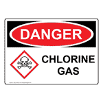 Chemical - Chlorine SDS Signs and Labels