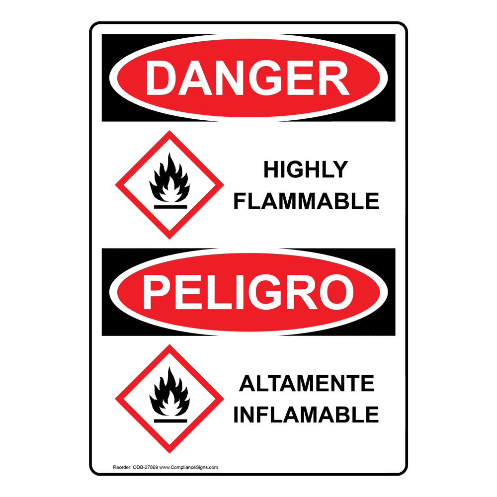 Highly Flammable - Altamente Inflamable Sign ODB-27869 Hazmat