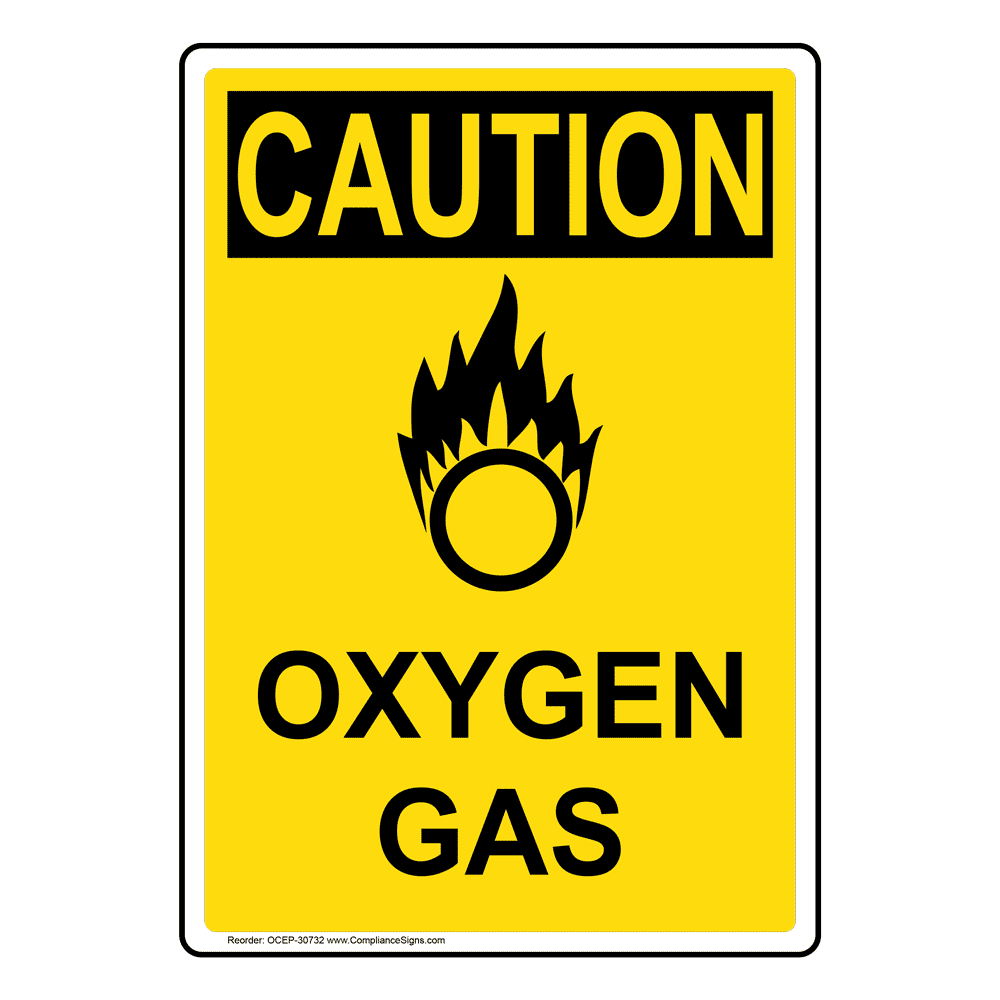 Portrait OSHA Oxygen Gas Sign OCEP-30732