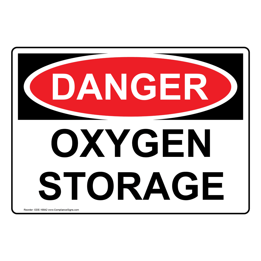 OSHA CAUTION Oxygen Sign OCE-5135 Hazardous Gas / Gas Lines