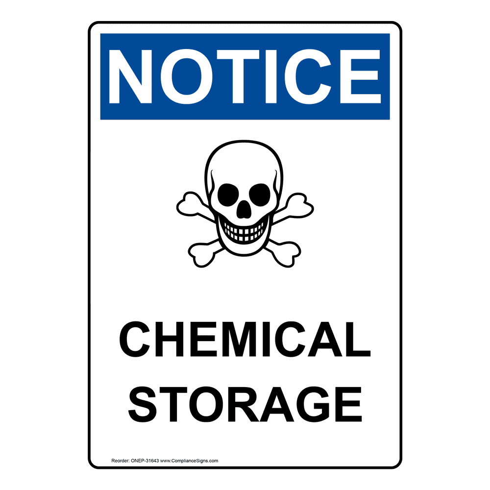 Portrait OSHA Chemical Storage Sign With Symbol ONEP-31643