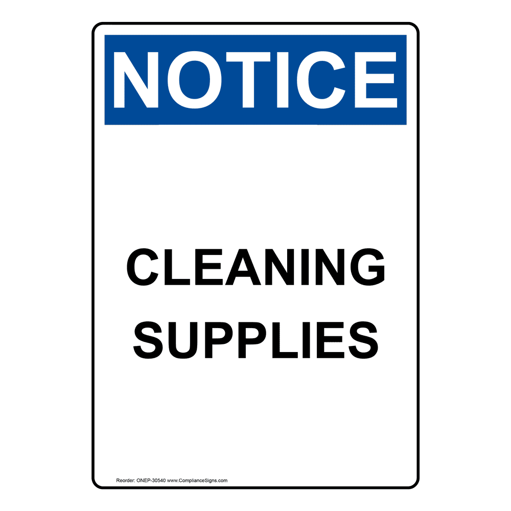 Portrait OSHA Cleaning Supplies Sign ONEP-30540