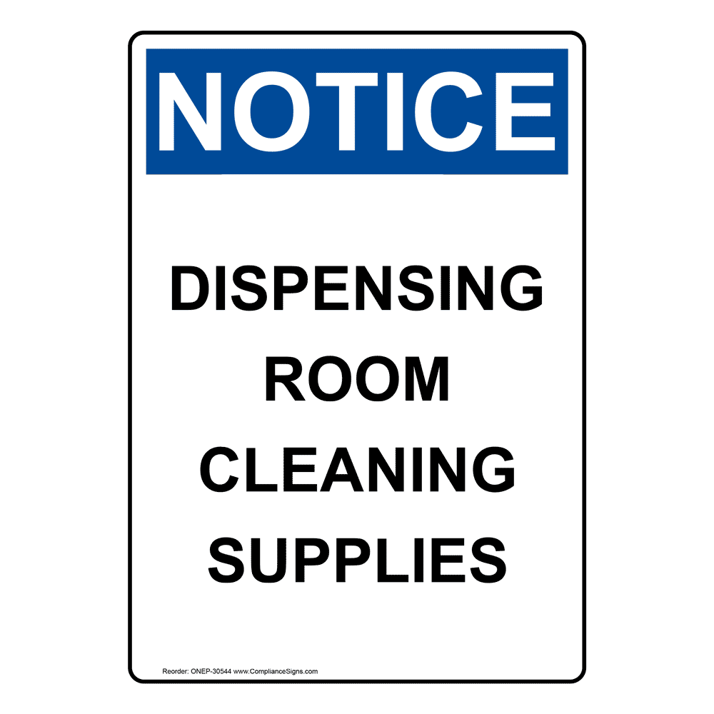 Portrait OSHA Cleaning Supplies Sign ONEP-30540