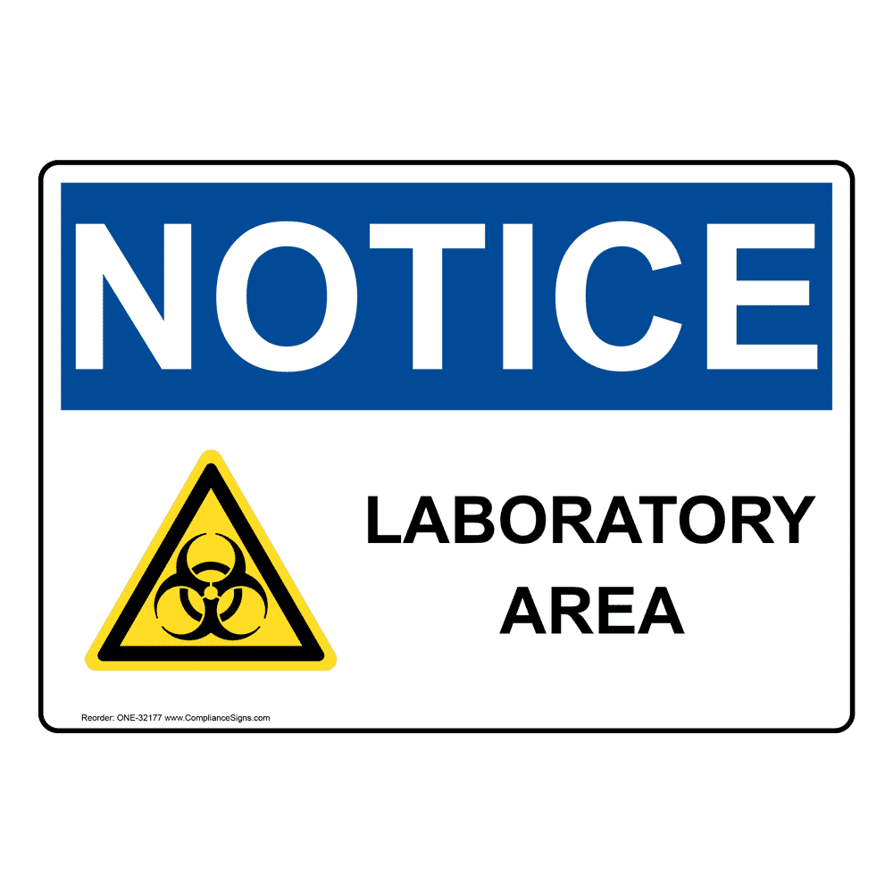 OSHA Laboratory Area Sign With Symbol ONE-32177