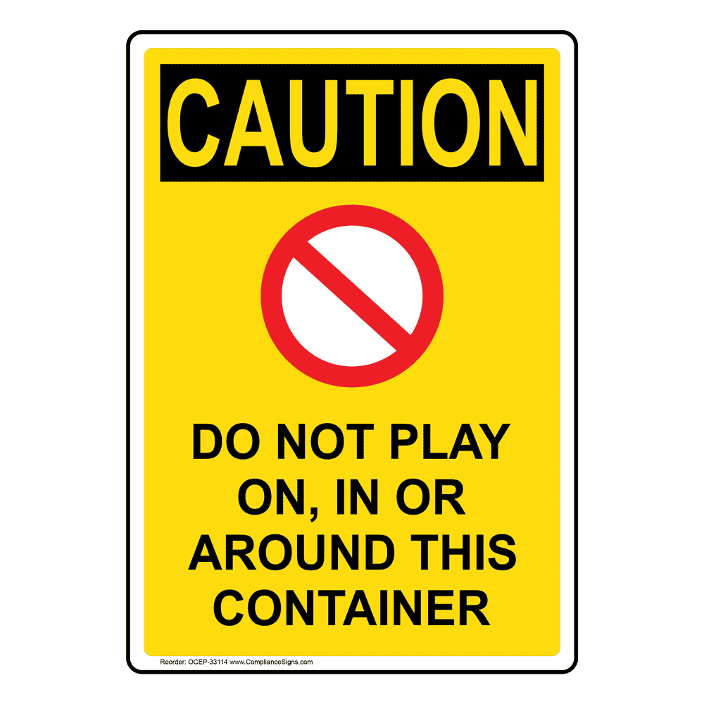 Portrait OSHA Do Not Play On, In Sign With Symbol OCEP-33114