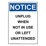 Unplug Safety Signs from ComplianceSigns.com