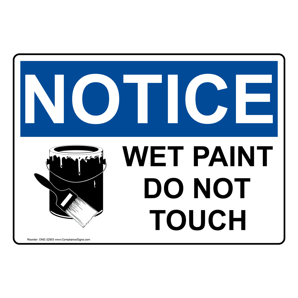 Warning Sign Wet Paint S (Pack Of 5) - 9x12 Inch Do Not Touch OSHA ...