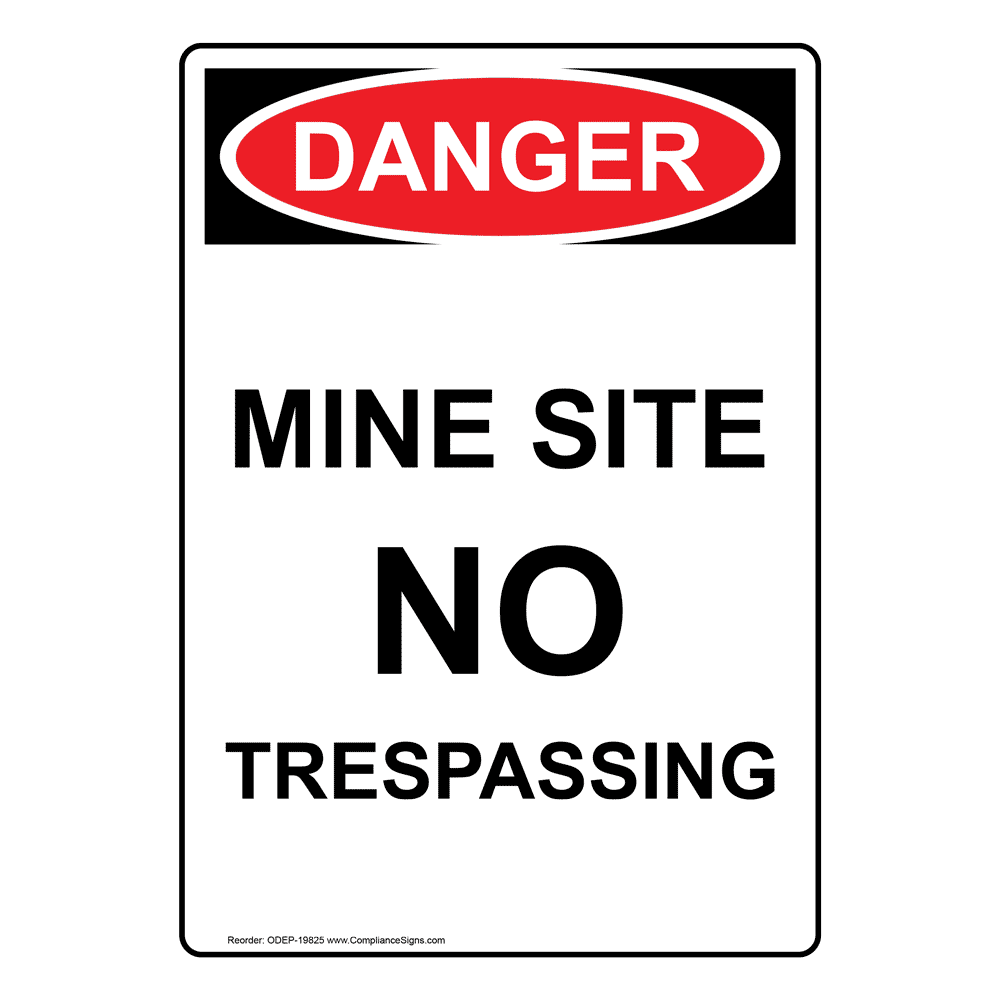 Portrait OSHA DANGER Mining Area Keep Out Sign ODEP-19824 Industrial