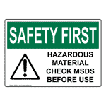 Chemical - MSDS / Right to Know Signs and Labels
