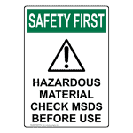 Chemical - MSDS / Right to Know Signs and Labels