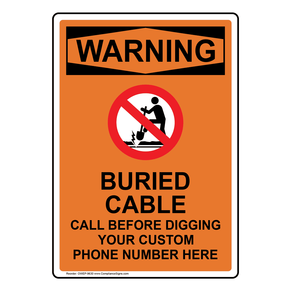Portrait OSHA Buried Cable Call Sign With Symbol OWEP 14042 portrait-osha-buried-cable-call-sign-with-symbol-owep-14042