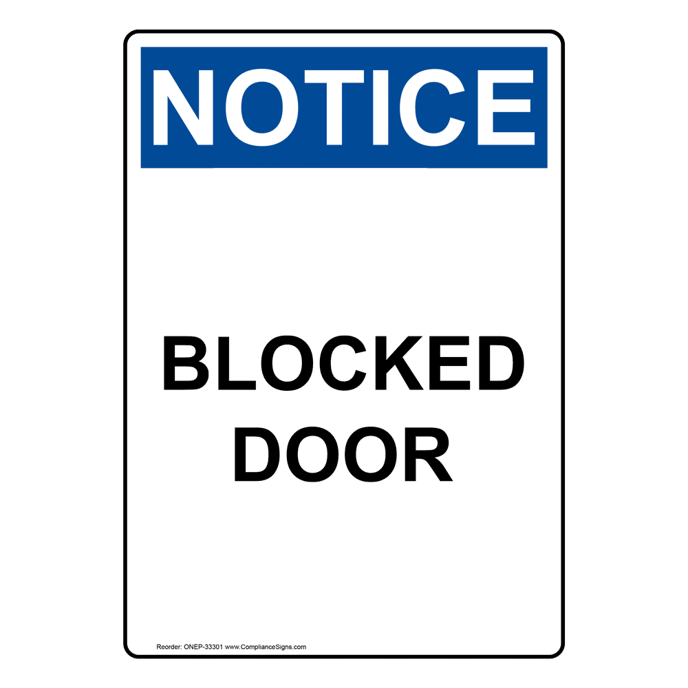 Portrait Osha Blocked Door Sign Onep 33301