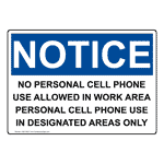 Cell Phone - OSHA Cell Phone Signs and Labels
