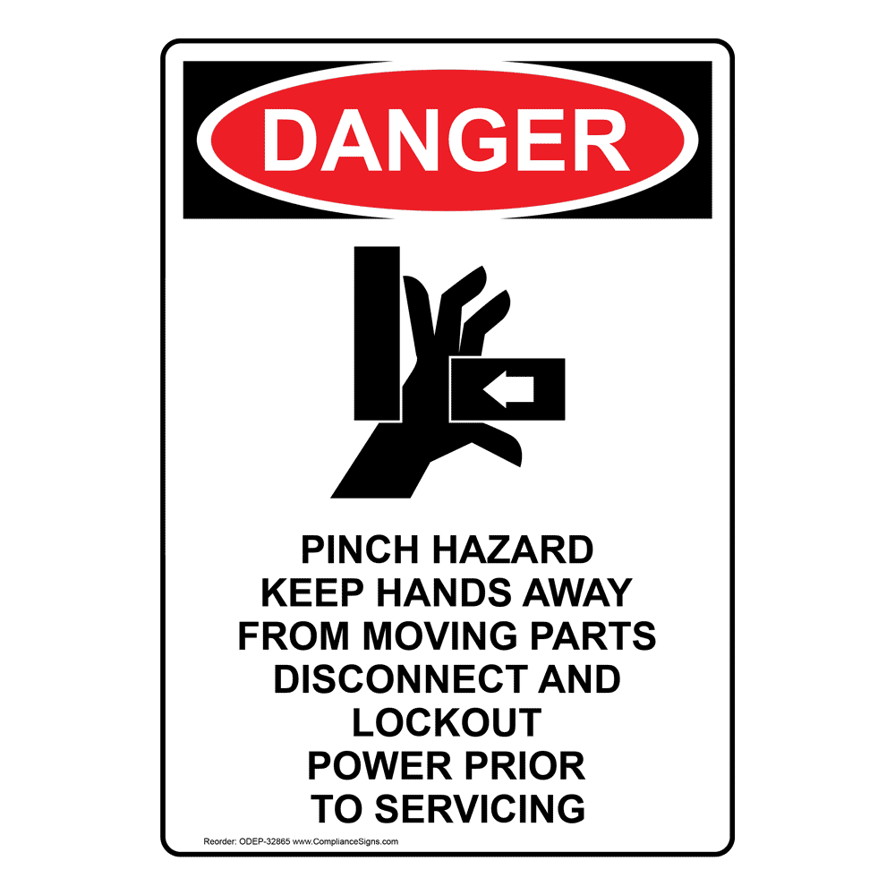 OSHA DANGER Pinch Point Bilingual Sign ODB-9484 Pinch / Nip Point